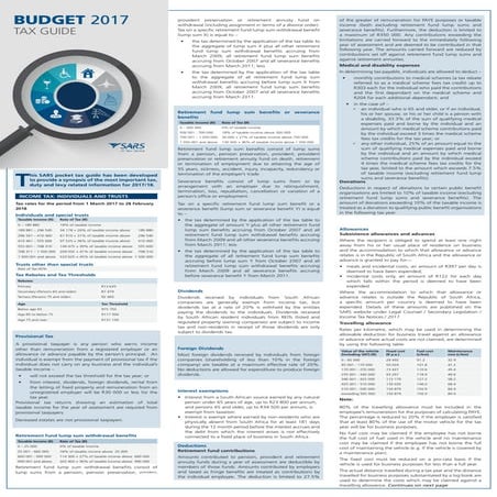 Sars budget tax guide 2017 | PDF
