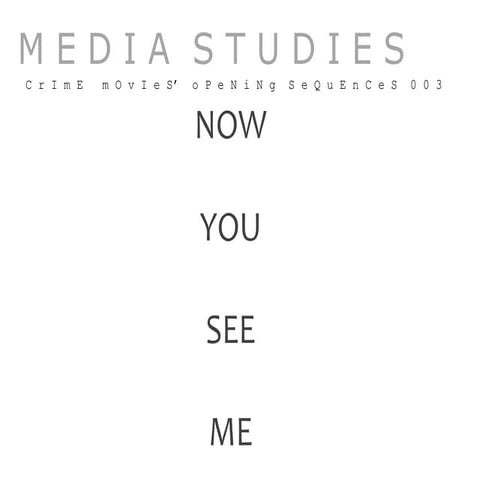 Now You See Me | PPTX