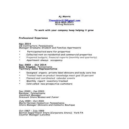 Now 2016 resume | ODT