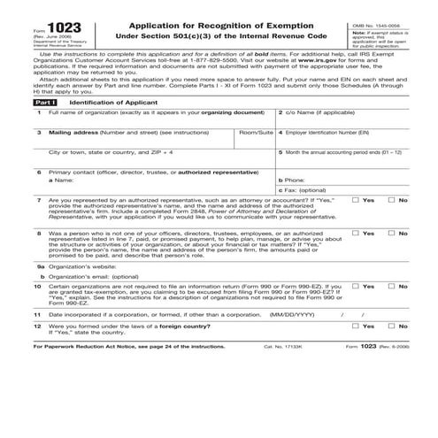 IRS Acknowledgement of Receipt of Form 1023