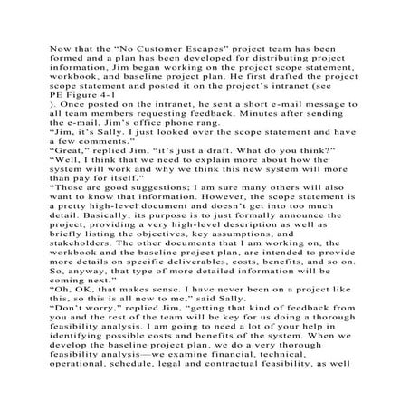 Now that the No Customer Escapes” project team has been formed and .docx