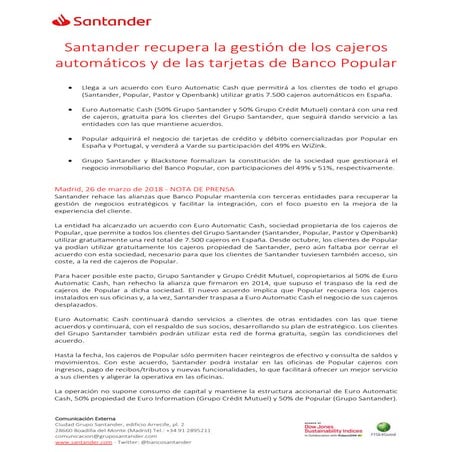 30 key dates in the history of Santander | PDF