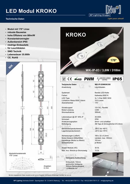 NP Lighting - Uebersicht Kantenstrahler LED Module (Edge Lighting LED ...