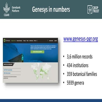 Genesys: Online portal to Genebank Data | PPT