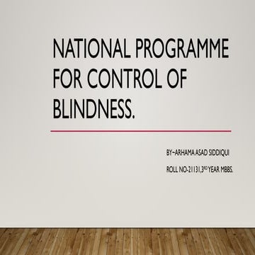 National Program of Blindness control measures | PPT