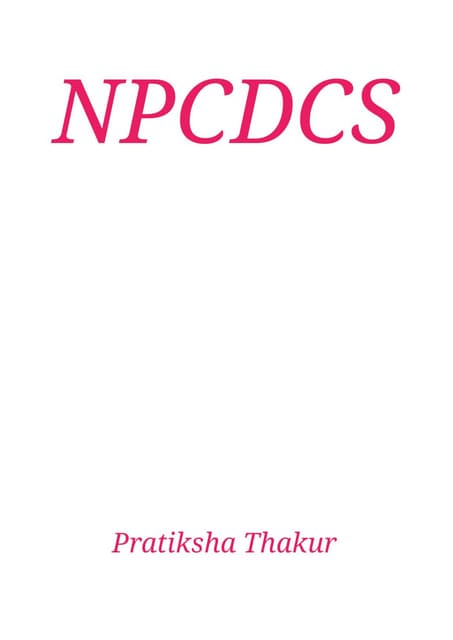 Npcdcs Programme Program Np Ncd Programme Pdf