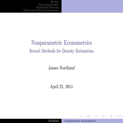 Nonparametric Density Estimation Ppt