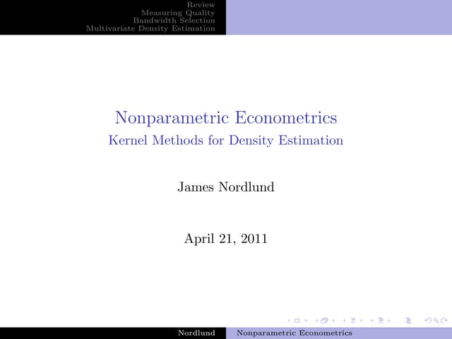 Nonparametric Density Estimation Pdf