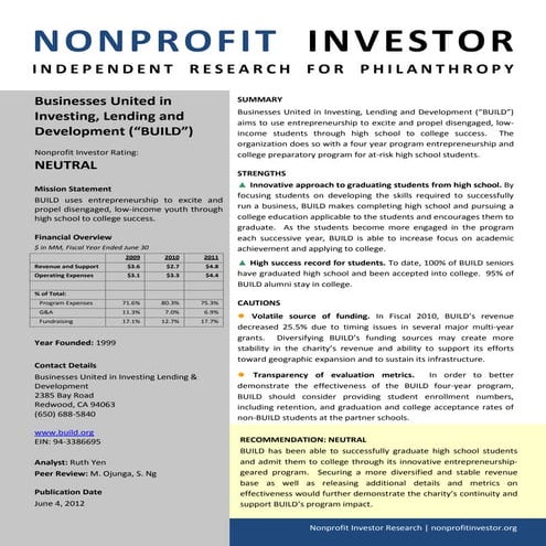 NPI Evaluation of BUILD | PDF