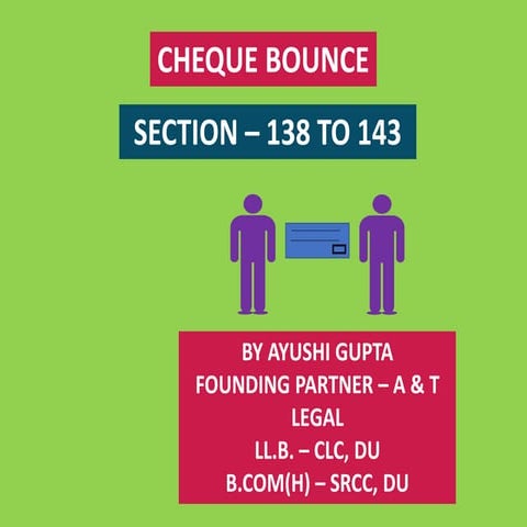 Cheque Dishonour | Cheque bounce | PPTX