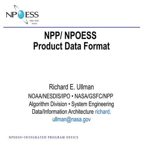 UML Representation of NPOESS Data Products in HDF5 | PPT