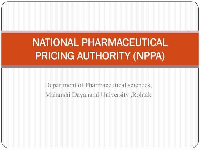 National pharmaceutical pricing authority | PDF