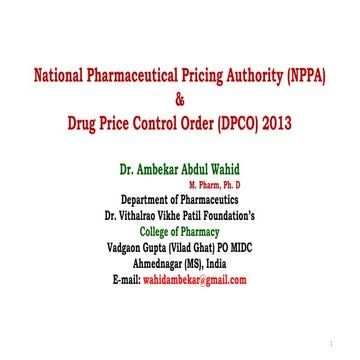 National Pharmaceutical Pricing Authority (NPPA) & Drug Price Control ...