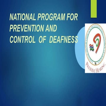 NPPCD-Deafness.program pptx presentation | PPTX