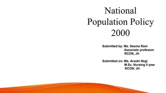 National population policy | PPTX | Birth Control | Reproductive Health