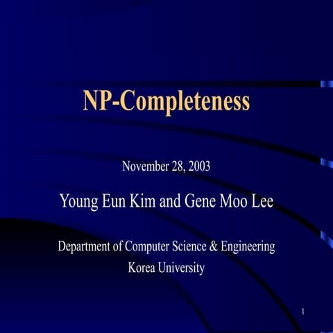 Introduction To Np Completeness Ppt Computing Technology And Computing 3737