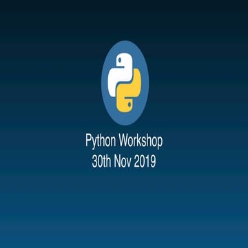 NP Python Workshop pdf | PPT