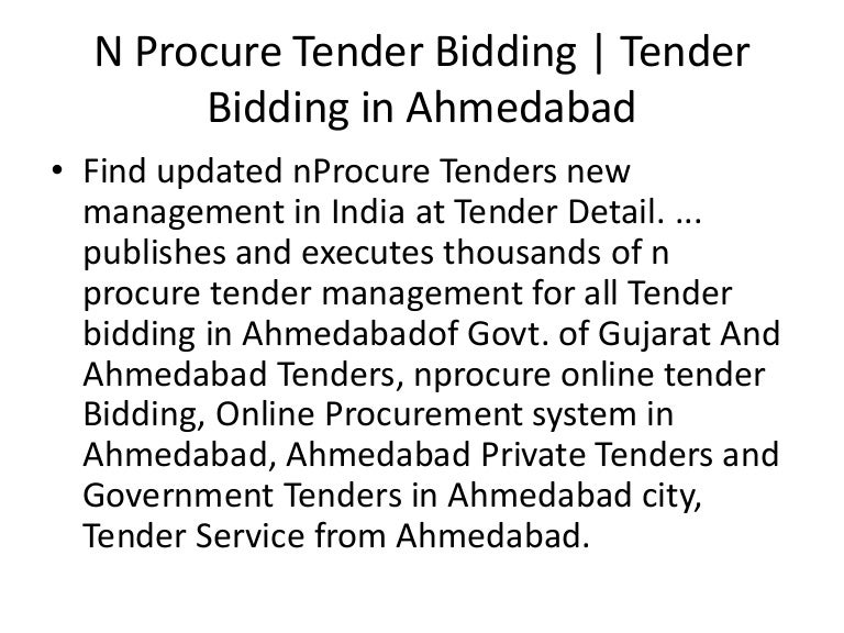 N procure tender bidding