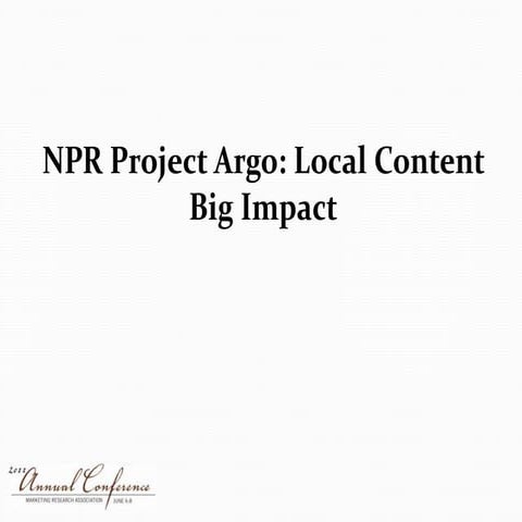 NPR project argo | PPT