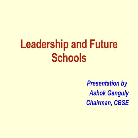 Leadership and future schools | PPT