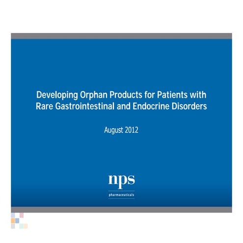 NPS Pharmaceuticals Investor Slide Deck | PDF