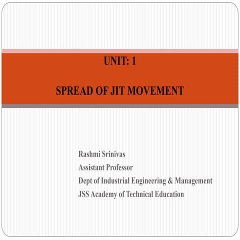 JUST IN TIME MANUFACTURING - module 1 | PDF