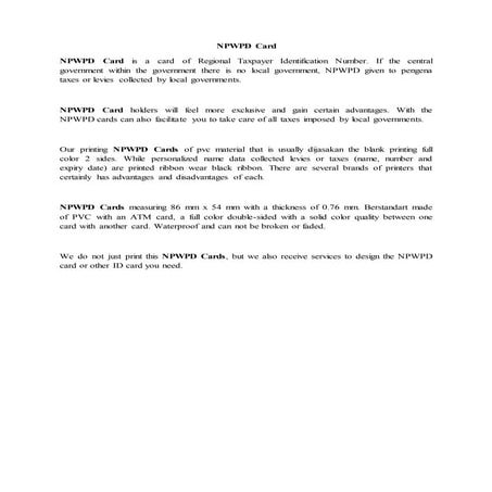 Npwpd card | DOCX