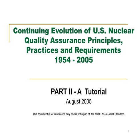 NQA History 1954 2005 | PPT