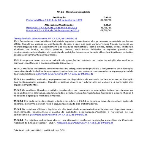 Norma NR - 25 - Resíduos Industriais_ Segurança do Trabalho .pptx