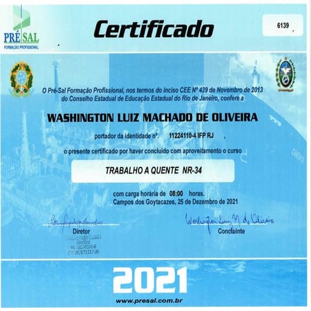 Certificado Nr 34 Pdf