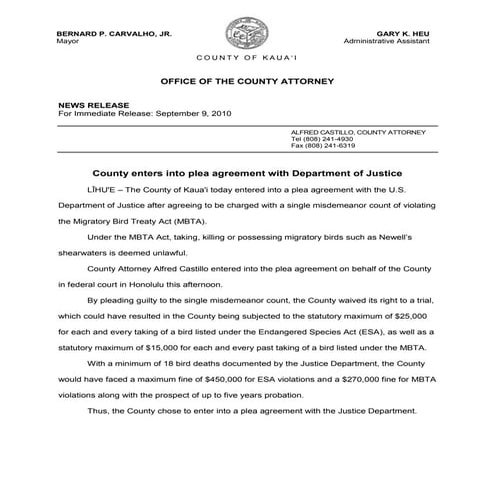 Kauai DOJ Agreement | DOCX