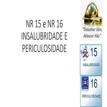 NR 15 e NR 16.pptx aplicados a segurança no trabalho | PPTX