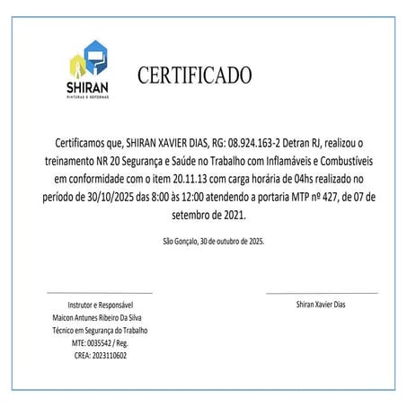 NR 20 SHIRAN CERTIFICADO NINOPNNPNEINFN | PDF