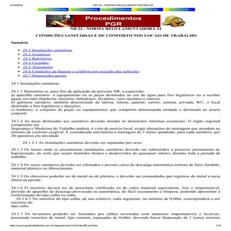 Nr 24 norma regulamentadora 24 | PDF