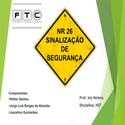 Apresentação nr 26 sinalização de segurança | PPTX