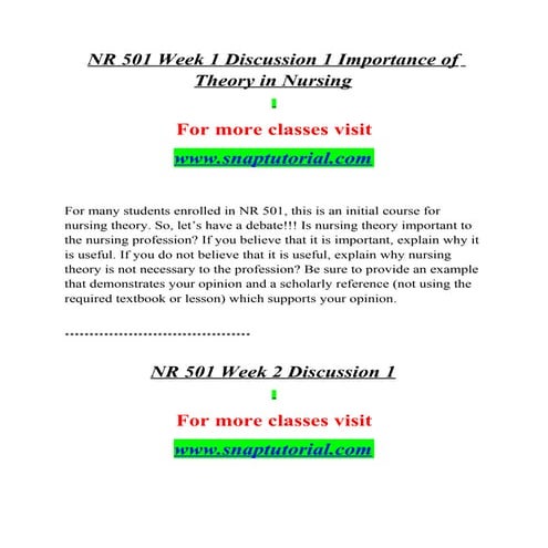 NR 501 Enhance teaching - snaptutorial.com