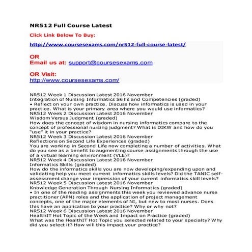 Chamberlain college of nursing nr 512 week 4 scavenger hunt work sheet ...