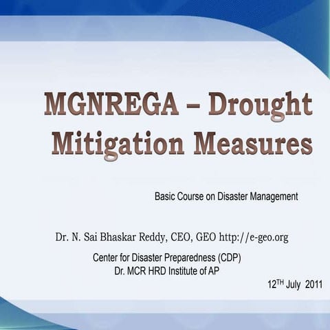 Nrega – Drought mitigation measures | PPT