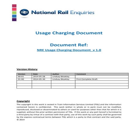 NRE Usage Charging Document v 1.0 | PDF