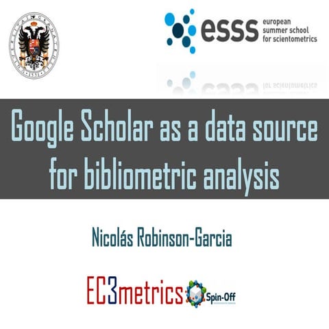 Google Scholar as a data source for bibliometric analysis | PPT
