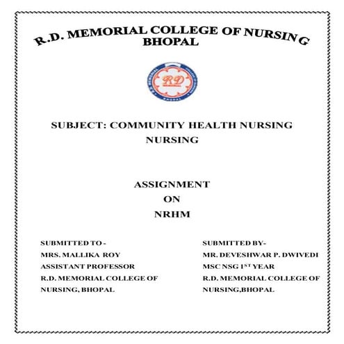 NRHM for M.Sc. Nursing | DOCX