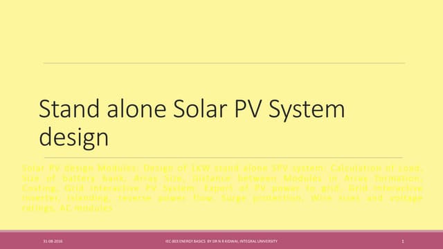 Solar Technology Basics | PPTX
