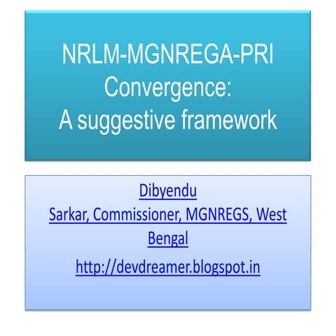 NRLM-MGNREGA-PRI Convergence | PPTX