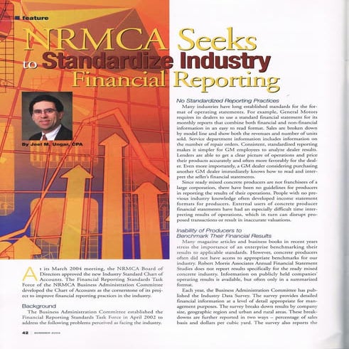 NRMCA Seeks to Standardize Industry Financial Reporting | PDF