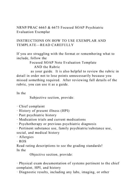 NRNPPRAC 6645 Comprehensive Psychiatric Evaluation Note Tem.docx ...