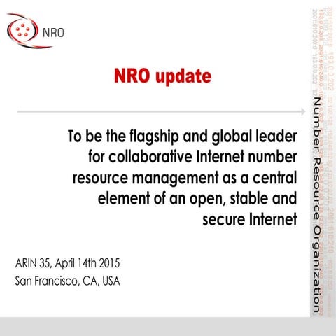 ARIN 35: NRO Activities Report | PPT