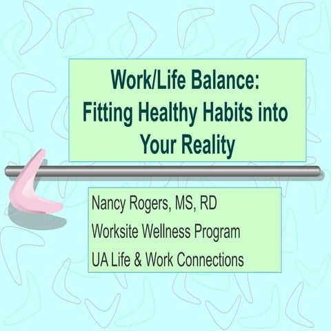 Work/Life Balance: Fitting Healthy Habits into Your Real Life | PPT