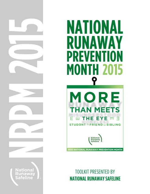 Runaway youth prevention poster - 1800RUNAWAY - National Runaway ...