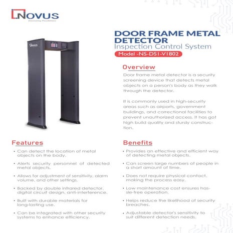 Door frame metal detector novus automation pvt ltd | PDF