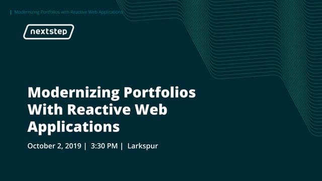 Modernizing Portfolios With Reactive Applications | PPT Modernizing Portfolios With Reactive Applications | PPT